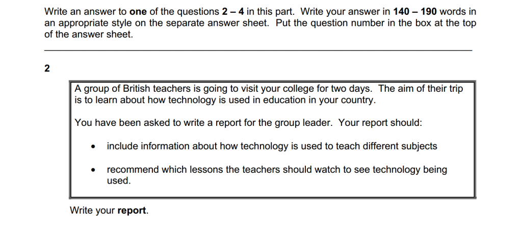 Your writing task: FCE part 2 Report | Ben Teaches English Your writing task: FCE part 2 Report | Ben Teaches English