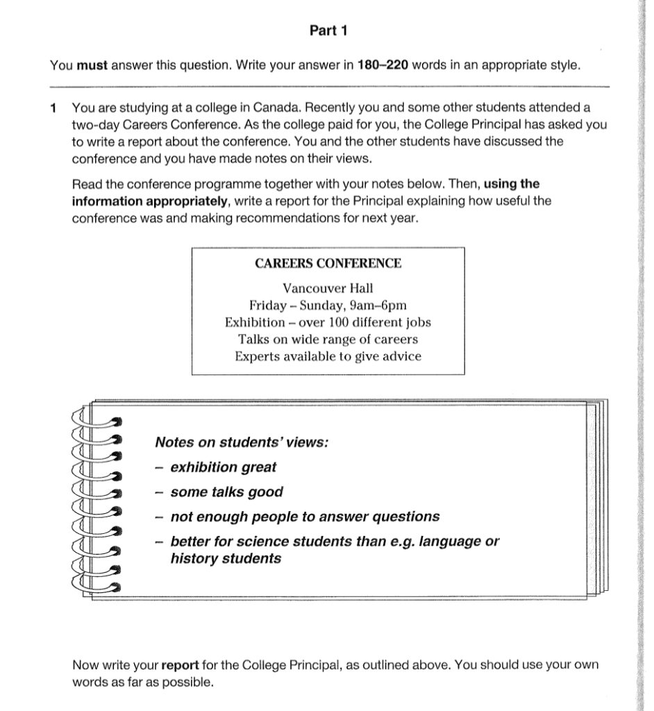 Your writing task: CAE part 1 Report | Ben Teaches English