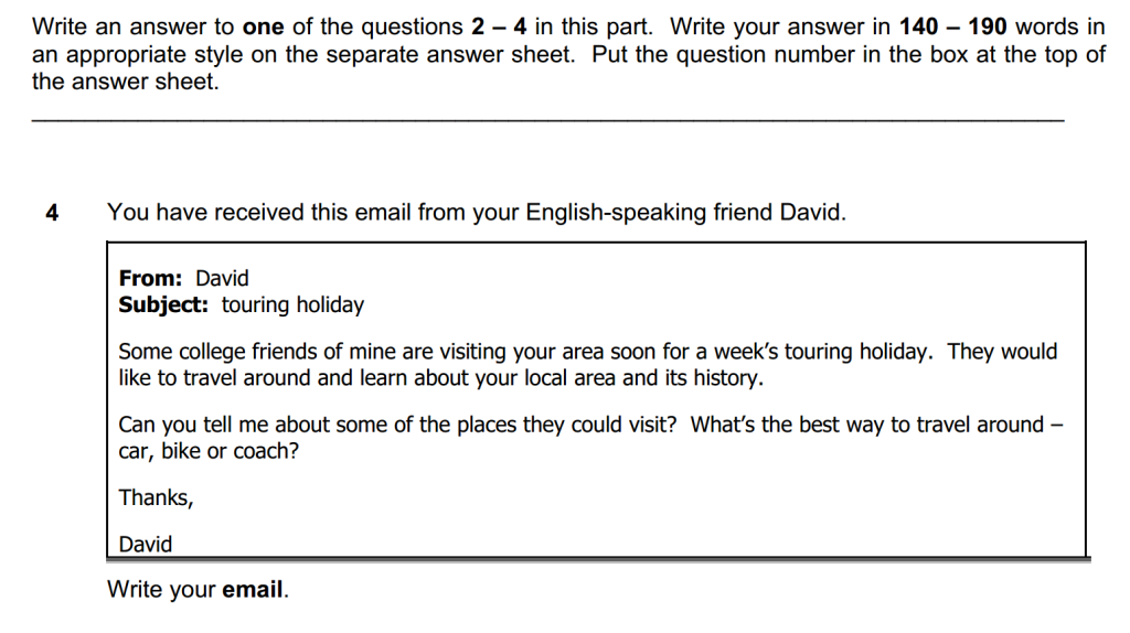 Your writing task: FCE part 2 Letter | Ben Teaches English